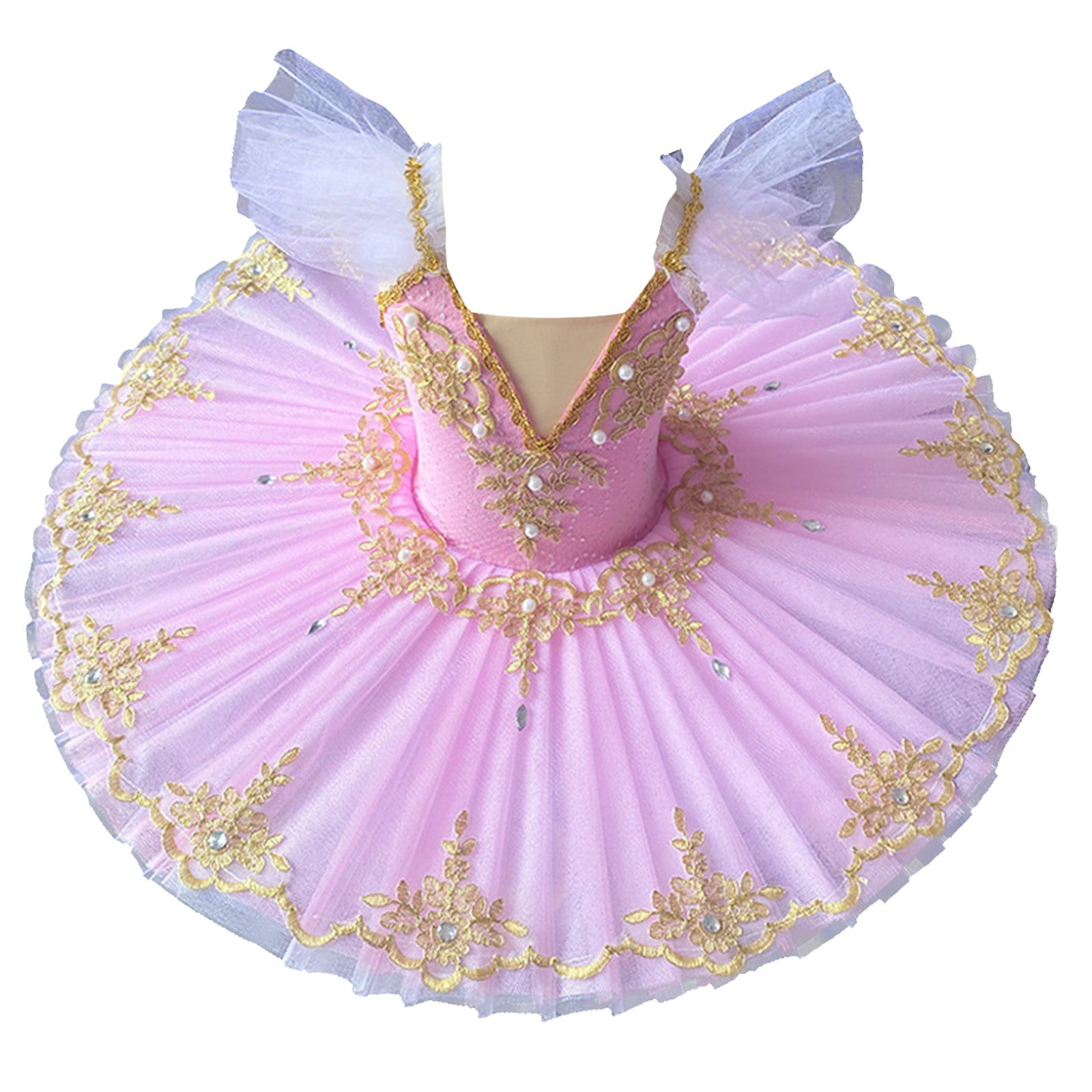 Avrntaa Girls Ballet Princess Dress Lace Pleated Tutu Costume for Dance ...