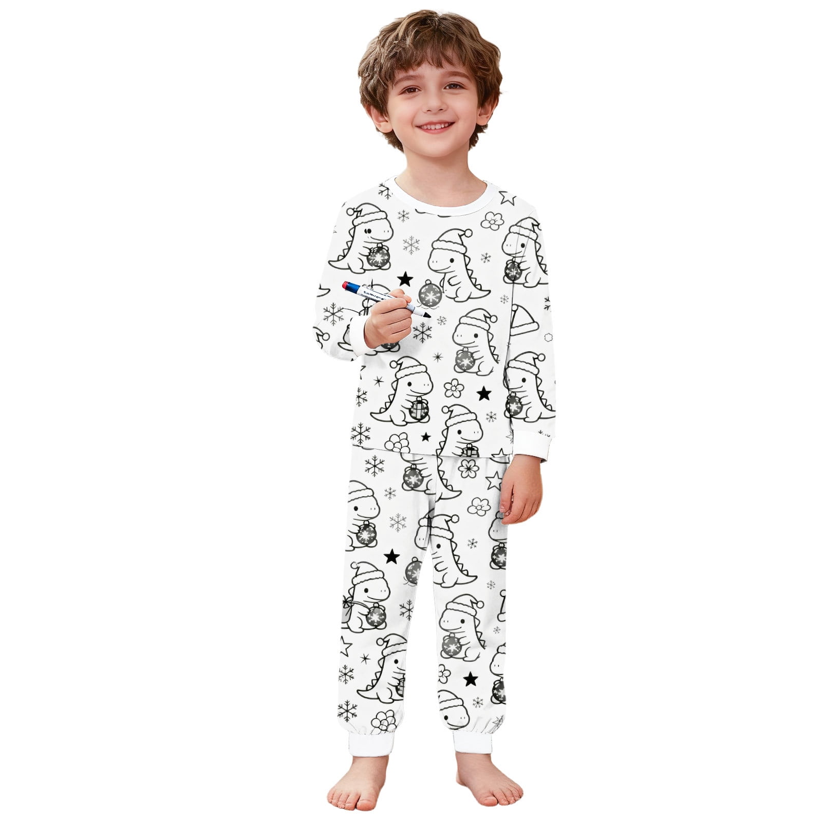 Avrntaa Girls Boys DIY Cartoon Pants Set 2 Piece Hand Painted Colorable ...