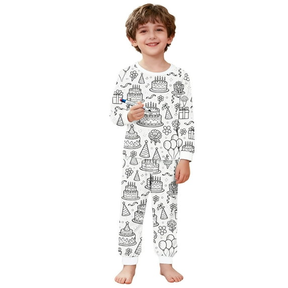 Avrntaa Girls Boys Hand Painted Cartoon Pants Set 2 Piece Colorable DIY ...