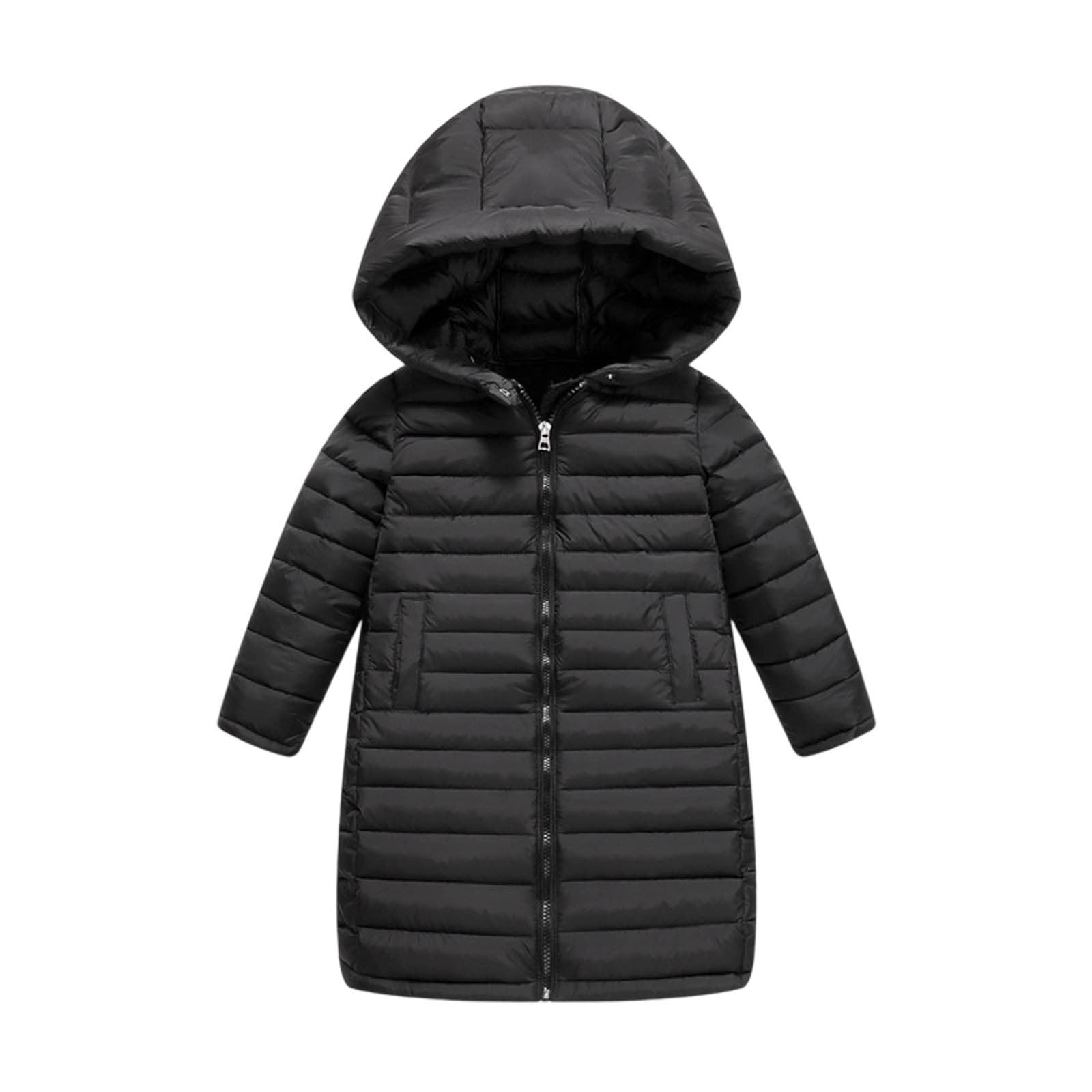 Avrntaa Girls Boys Puffer Jacket Lightweight Hooded Winter Packable Coat Warm Long Down Coats ...