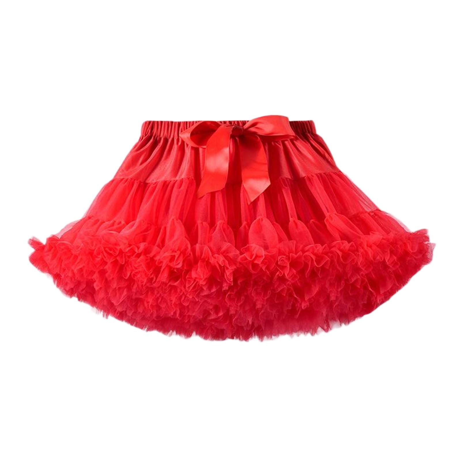 Avrntaa Girls Elastic Waist Tutu Skirt Puffy Princess Tulle Skirt ...
