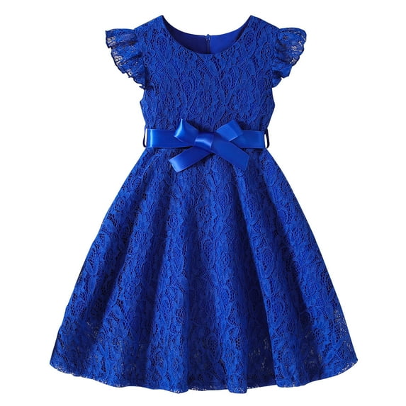 Avrntaa Girls Elegant Tutu Dress Lace Print Ruffle Sleeveless Dresses ...