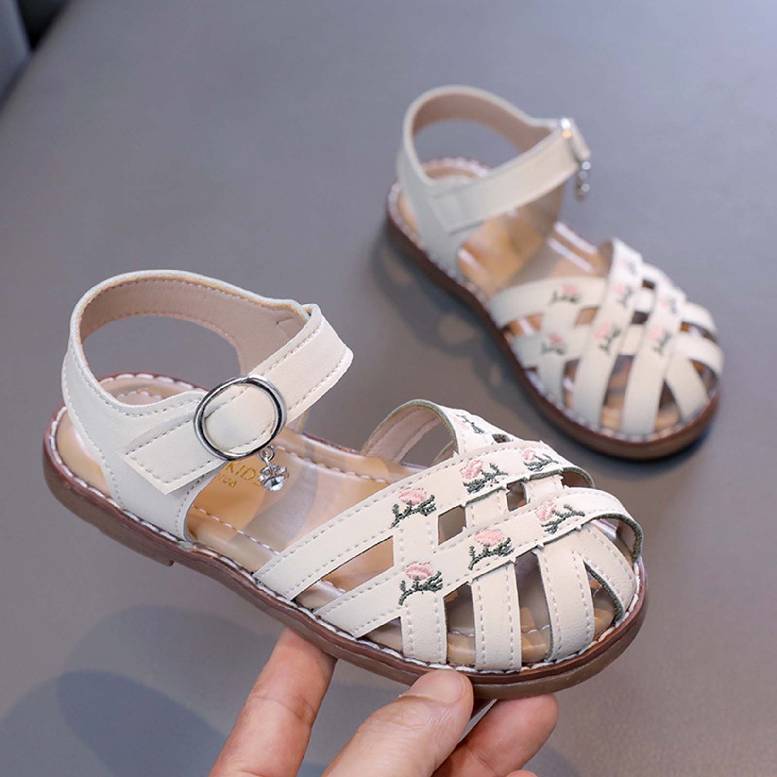 Avrntaa Girls Gladiator Sandals - Cute Strappy Sandals Summer Beach ...