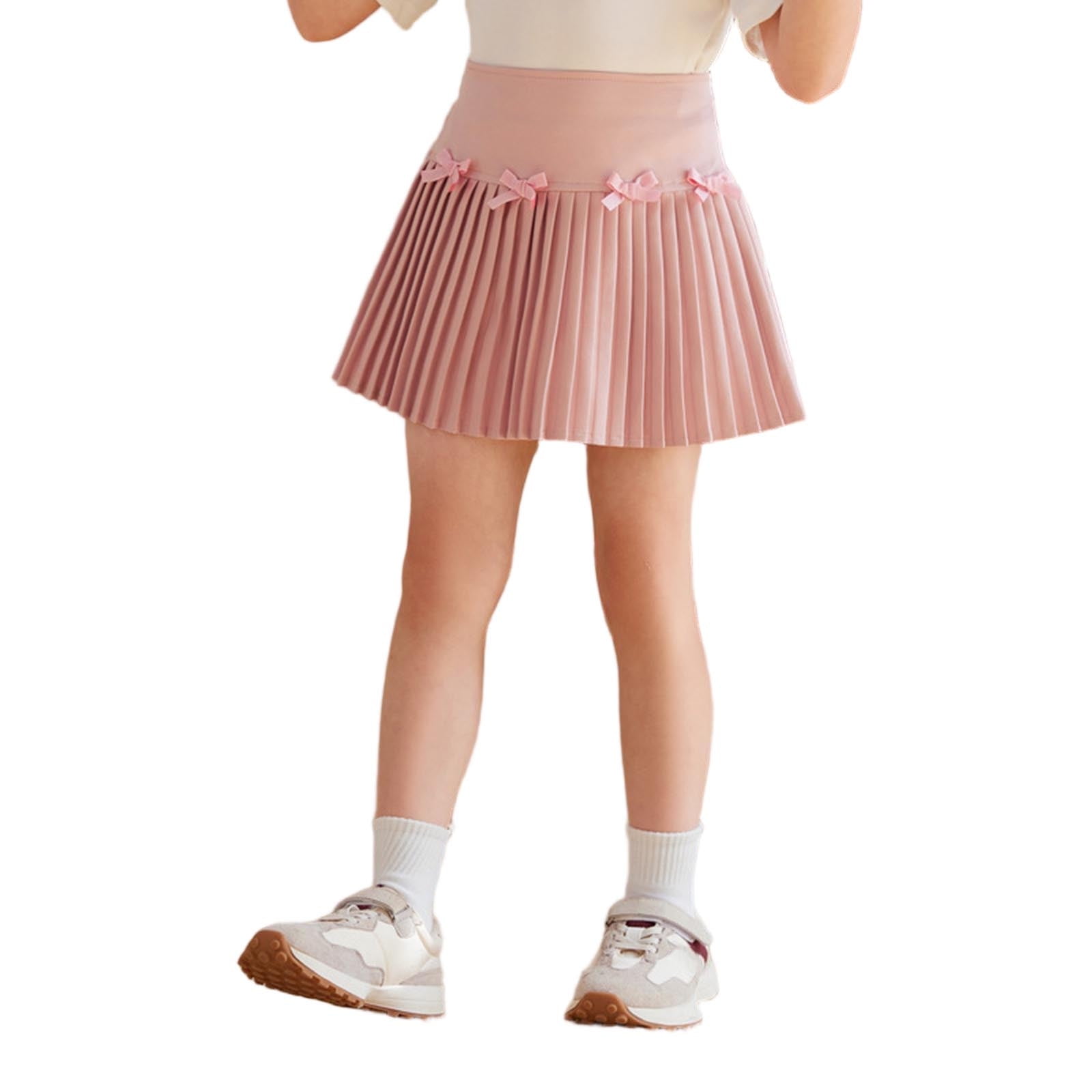 Avrntaa Girls Pleated Tennis Skirts High Waist Bow Plaid Skort Casual ...