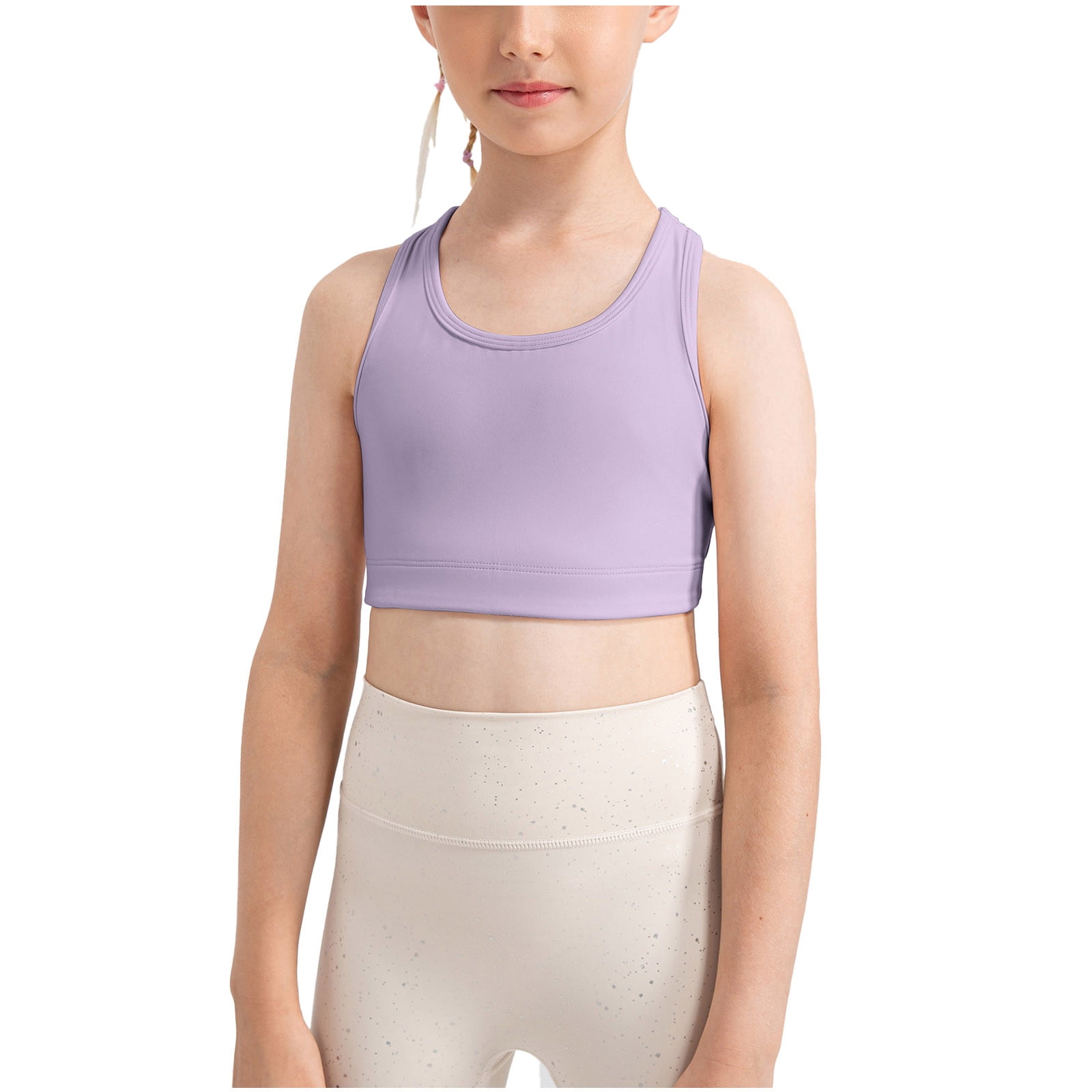 Avrntaa Girls Seamless Supersoft Sleeveless Crop Tank Top - Stretchy ...