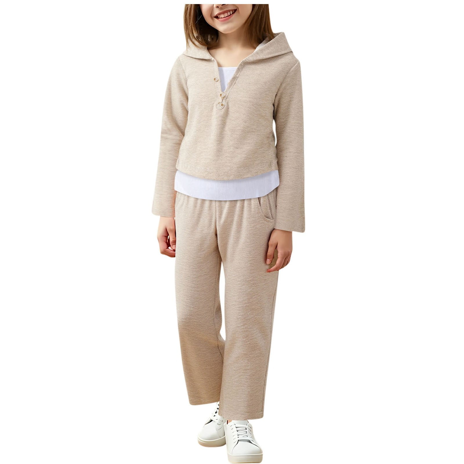 Avrntaa Girls Spring Casual Outfit Long Sleeve Pullover Hoodies Elastic ...