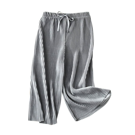 Avrntaa Girls' Summer Ribbed Flared Pants Drawstring Cotton Ruffle ...