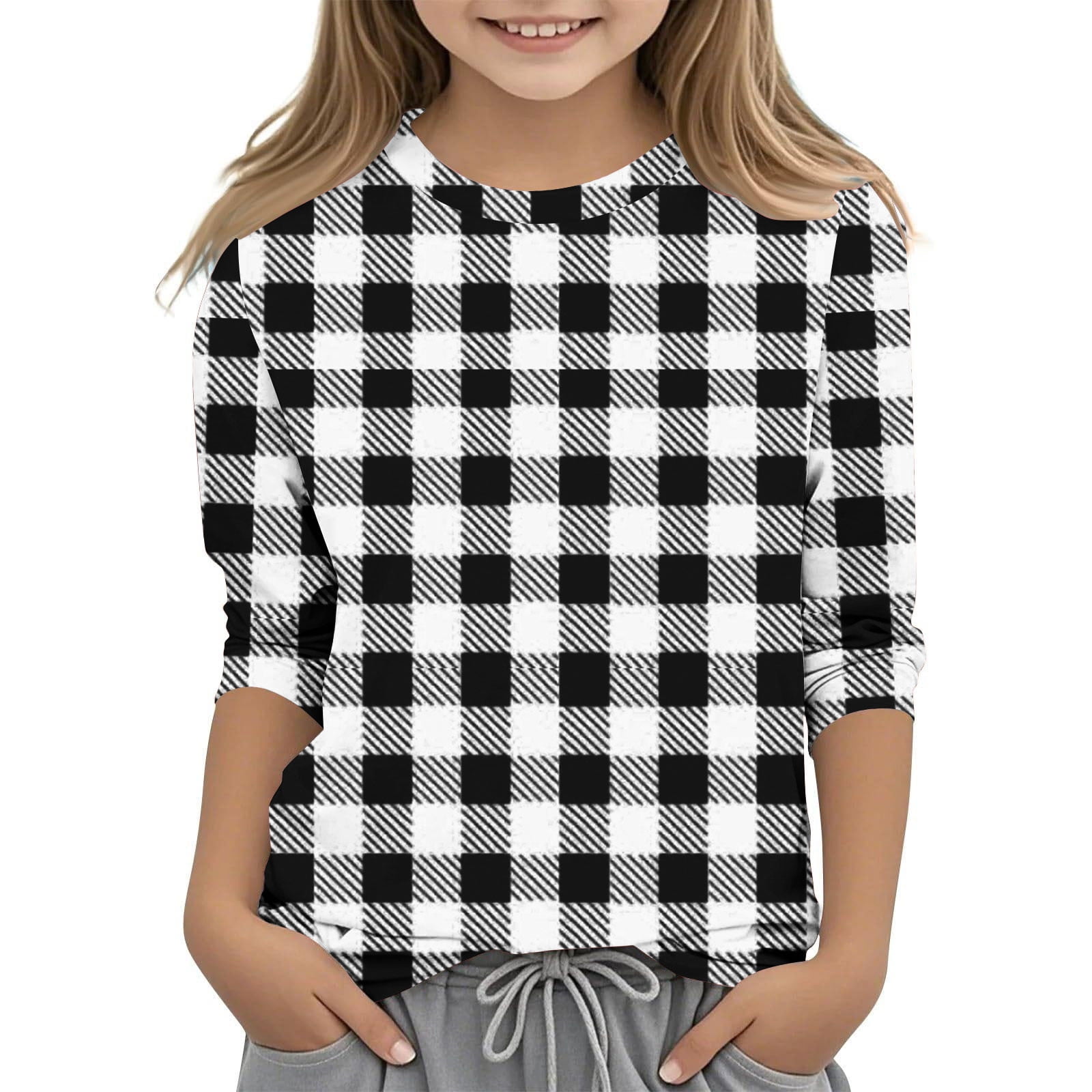 Avrntaa Girls Thermal Tops Long Sleeve Crewneck Basic Winter Shirts ...