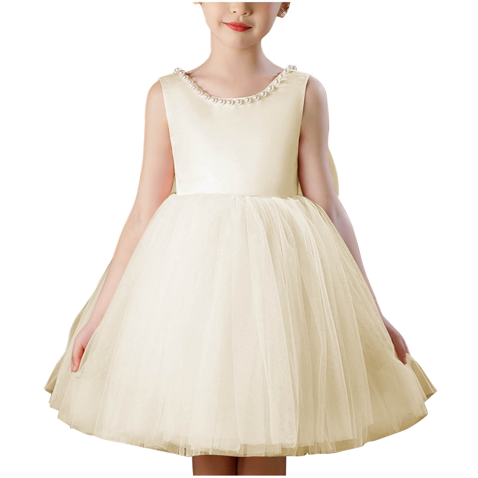 Avrntaa Girls Tulle Party Dress, Sleeveless Tutu Ball Gown for Birthday ...