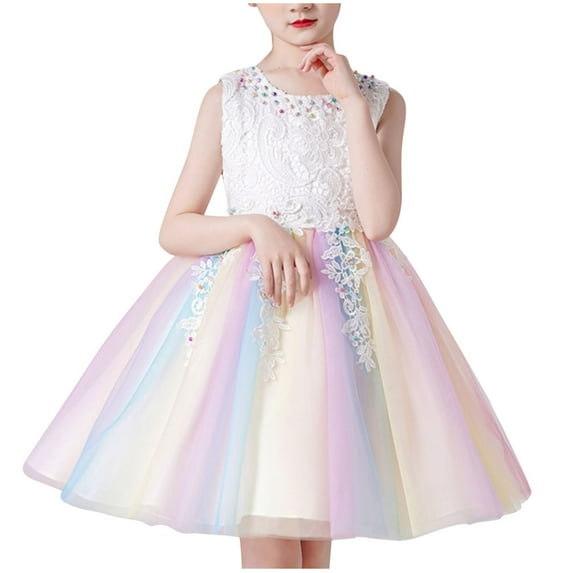Avrntaa Glitter Ball Gown for Flower Girls,Ruffle Layer Tulle Dress for ...