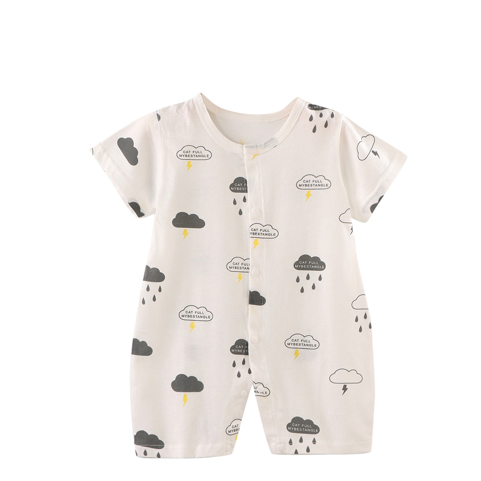 Avrntaa Kids Baby Boy Rompers - Round Neck Short Sleeve Snap Summer ...