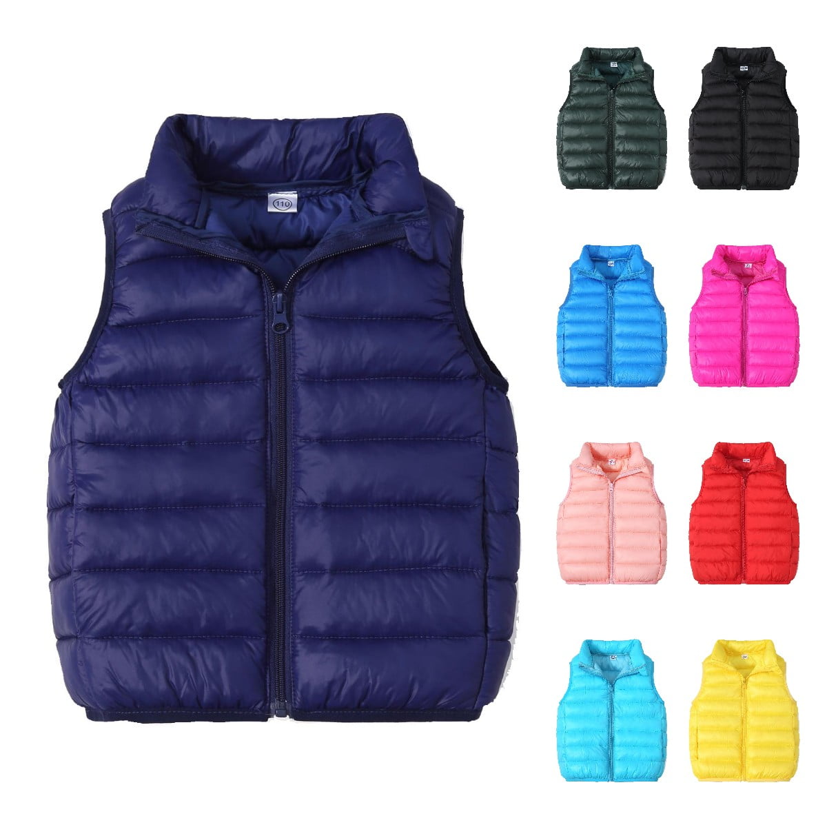 Avrntaa Kids Boys Girls Puffer Vest Toddler Solid Color Coat Winter ...