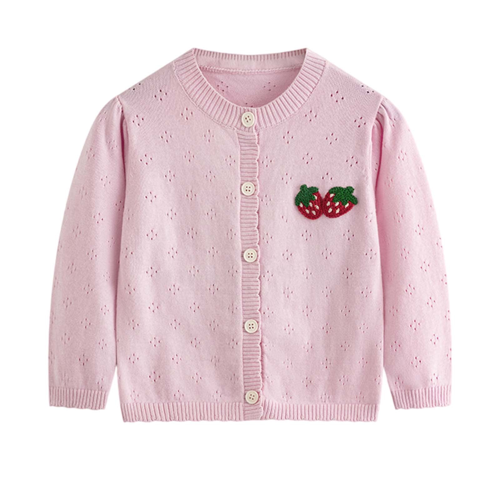 Avrntaa Kids Cardigan Girls - Toddler Baby Girl Crewneck Sweater Knit ...