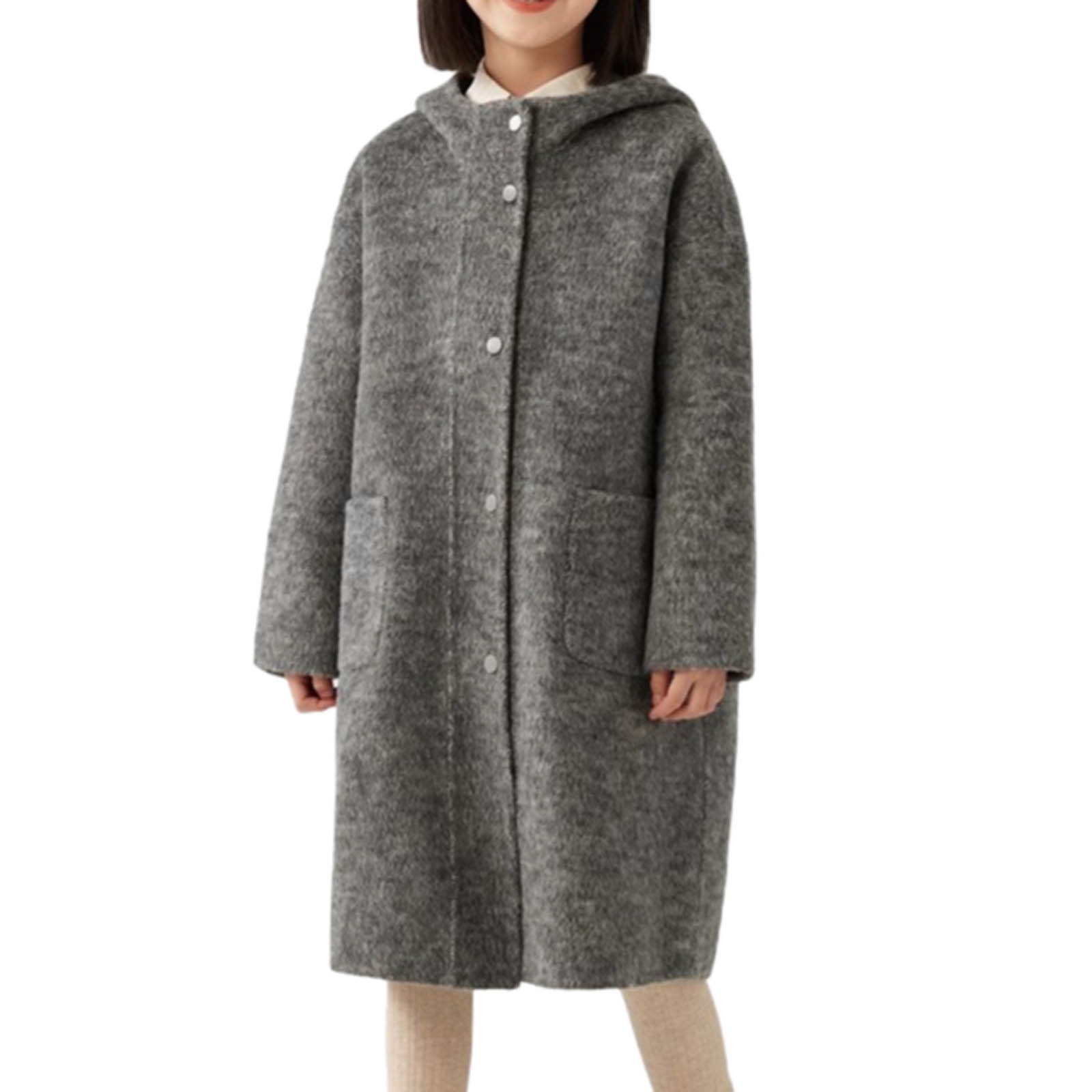Avrntaa Kids Girls Long Winter Coats Button Up Wool Blend Pea Trench ...