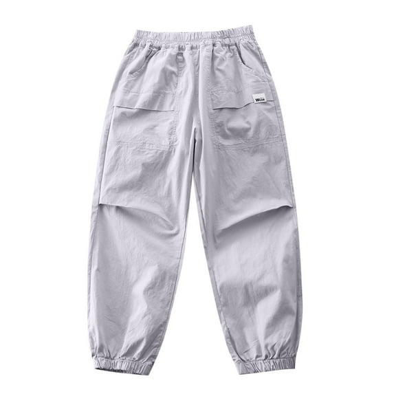 Avrntaa Kids' Summer Cargo Pants, Baggy Straight Leg Trousers with ...