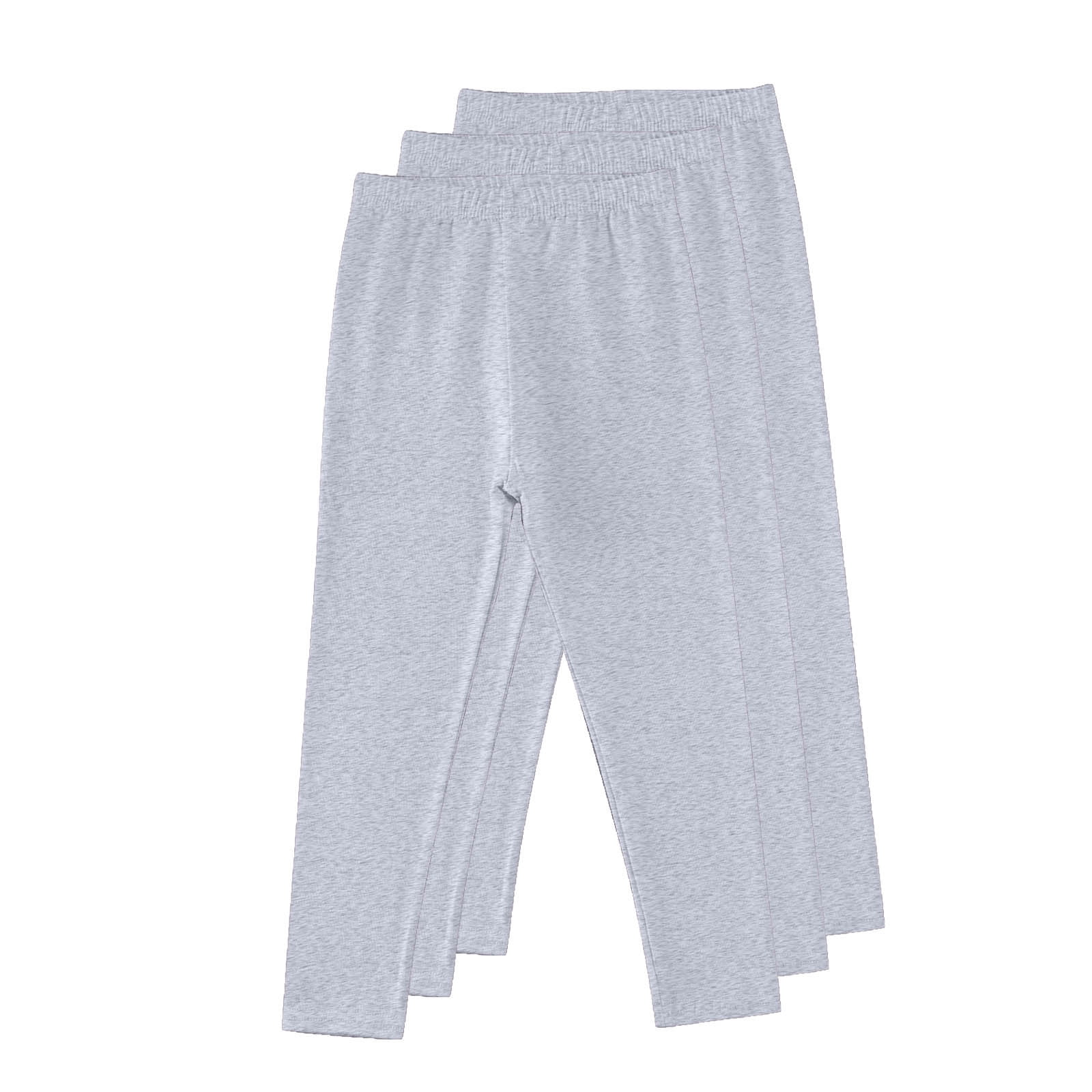 Avrntaa Little Girls 3PC Solid Cotton Pants Fleece Lined Thermal Lounge ...