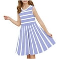 Avrntaa Little Girls Summer Dresses Striped Print Sleeveless Tank ...