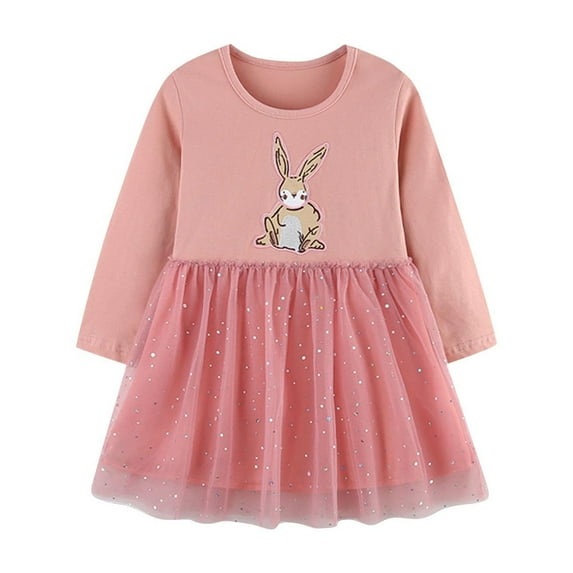 Avrntaa Little Girls Tutu Dresses Glitter Tulle Long Sleeve Dress Cute ...