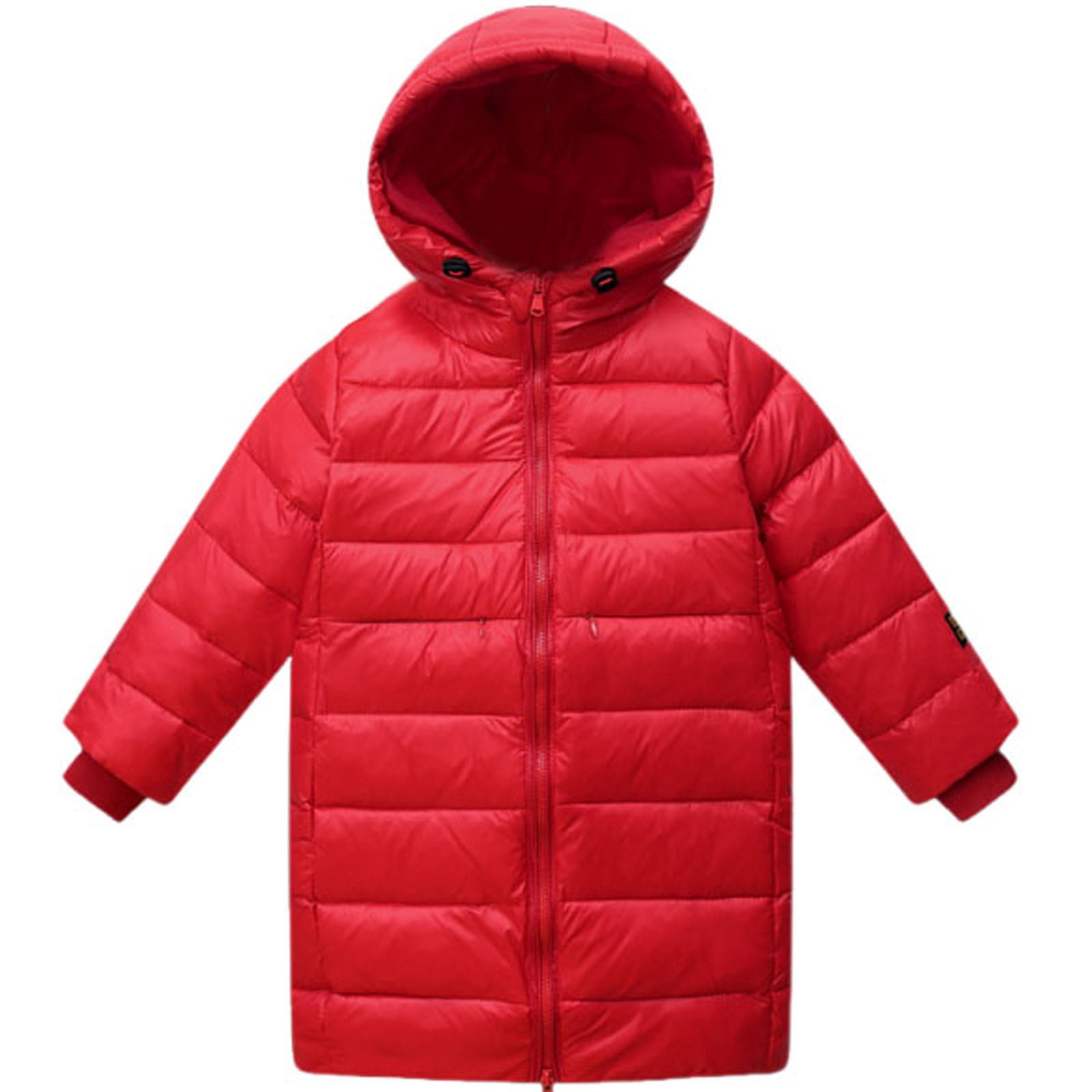 Avrntaa Long Down Jacket for Boys Girls Hooded Long Sleeve Puffer Coat ...