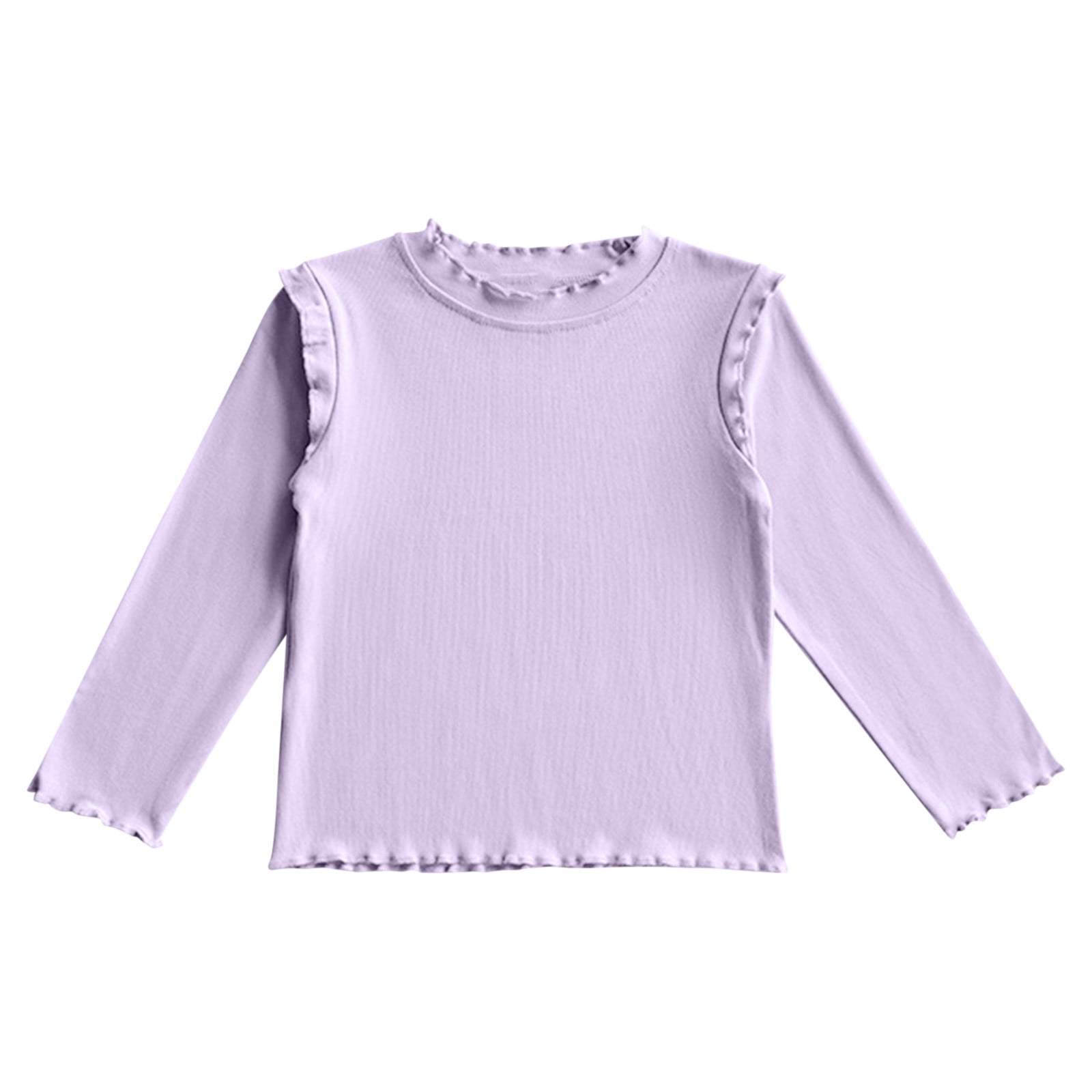 Avrntaa Long Sleeve Girls Shirts - Round Neck Raffles Long Sleeve ...