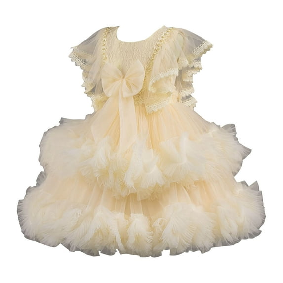 Avrntaa Pageant Party Dress for Girls Ruffle Sleeveless Tulle Dresses ...