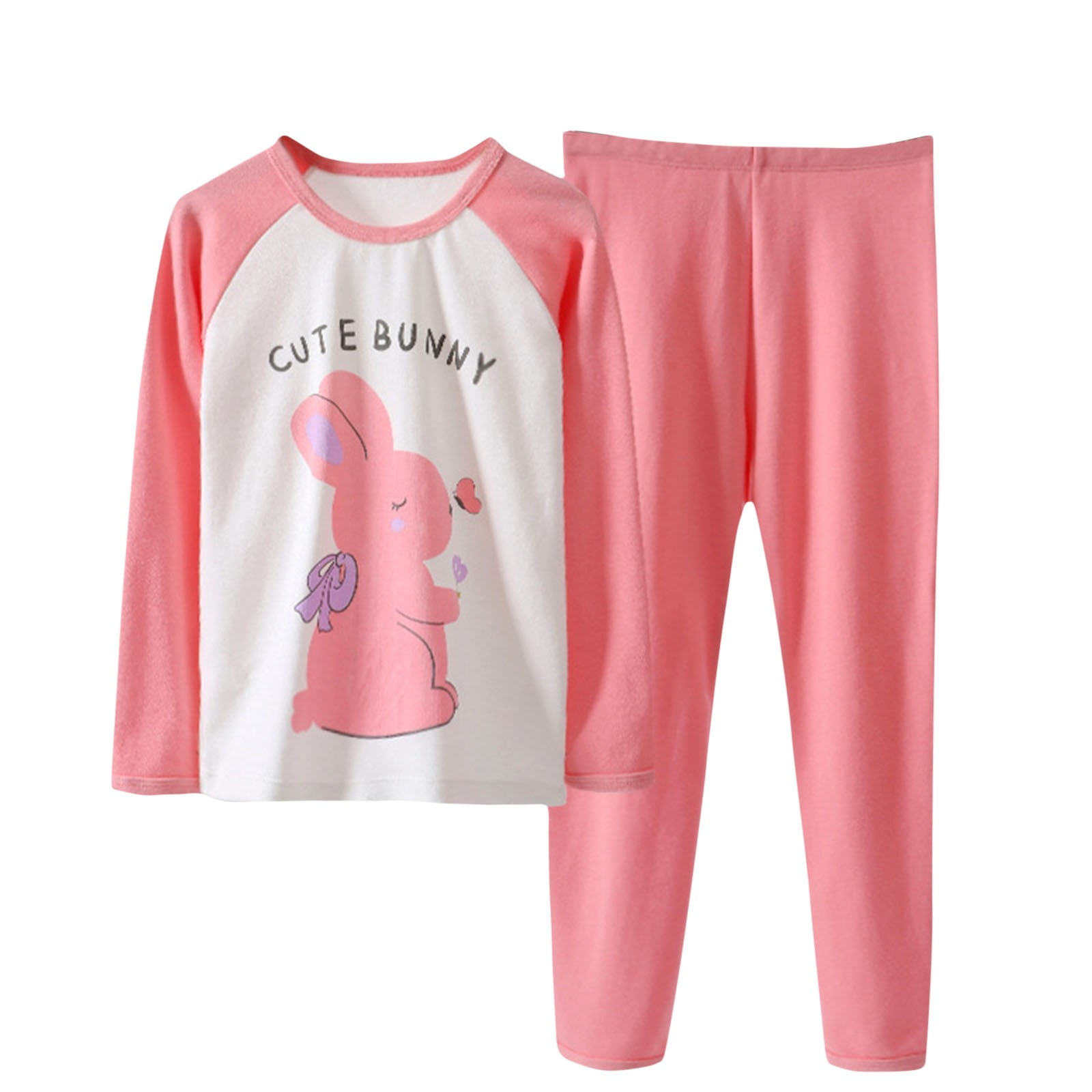 Avrntaa Pajamas for Toddler Girls - Cute Rabbit Long Sleeve 2 Piece Pj ...