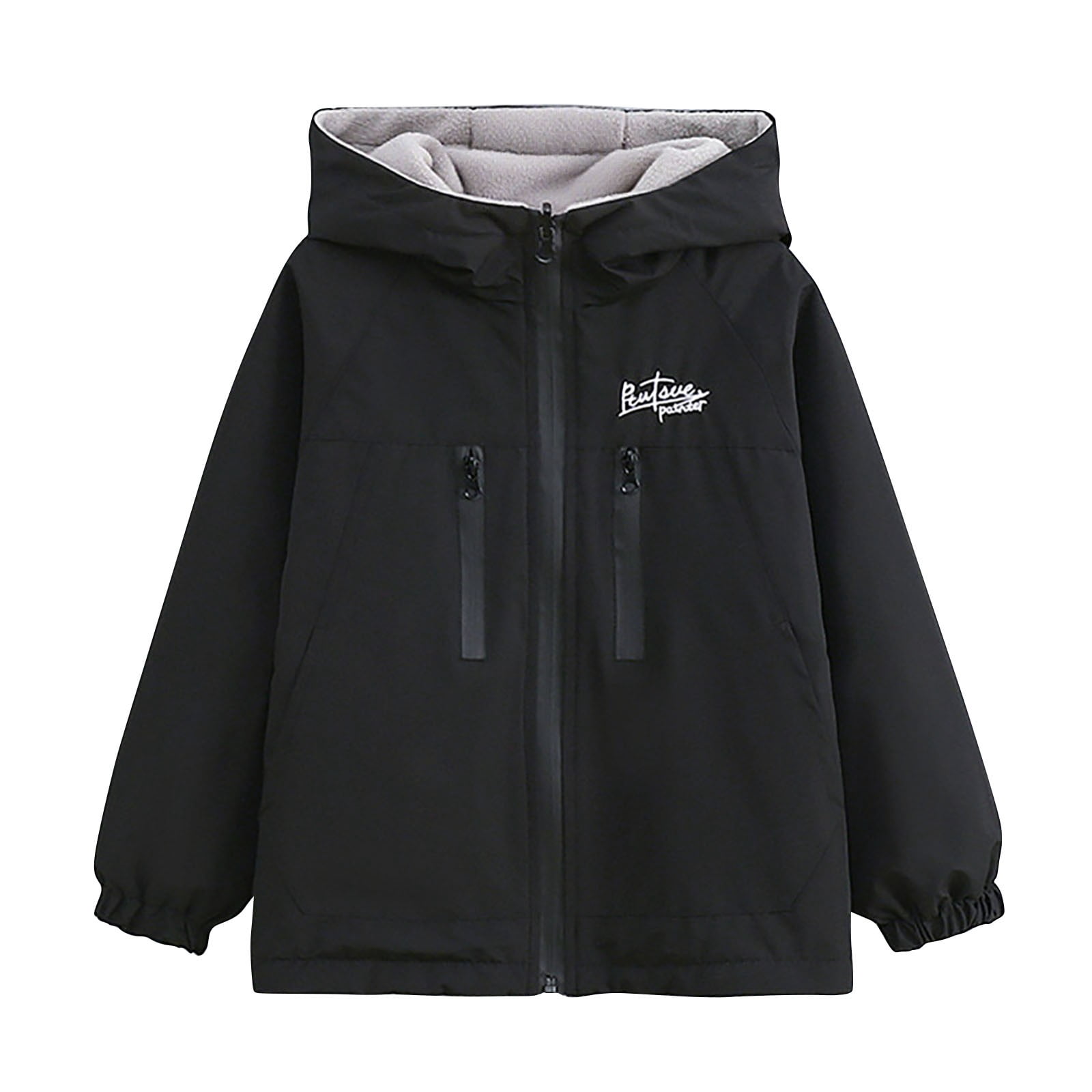 Avrntaa Rain Jacket for Kids Girls Polar Fleece Windbreaker Jackets Zip ...