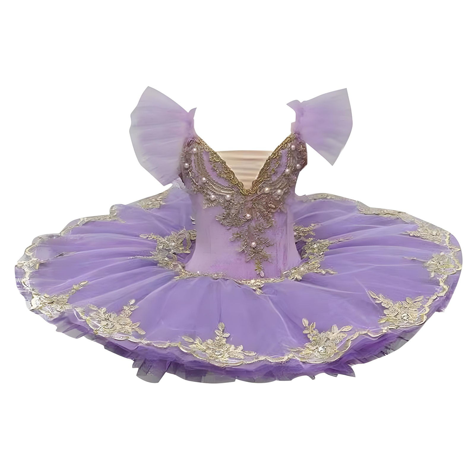 Avrntaa Ruffle Ballet Dance Dress for Girls Lace Ballerina Costume V ...