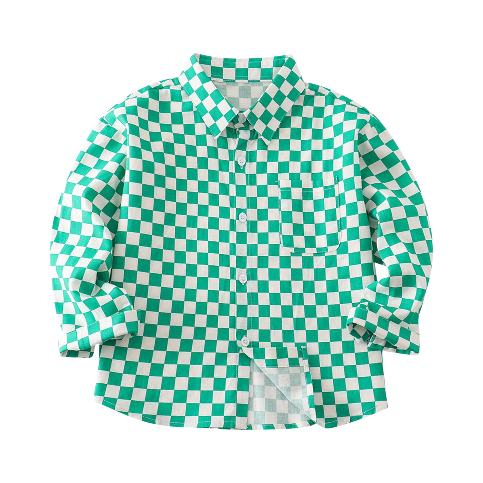 Avrntaa Toddler Baby Boy Button Down Shirts - Checkered Long Sleeve ...