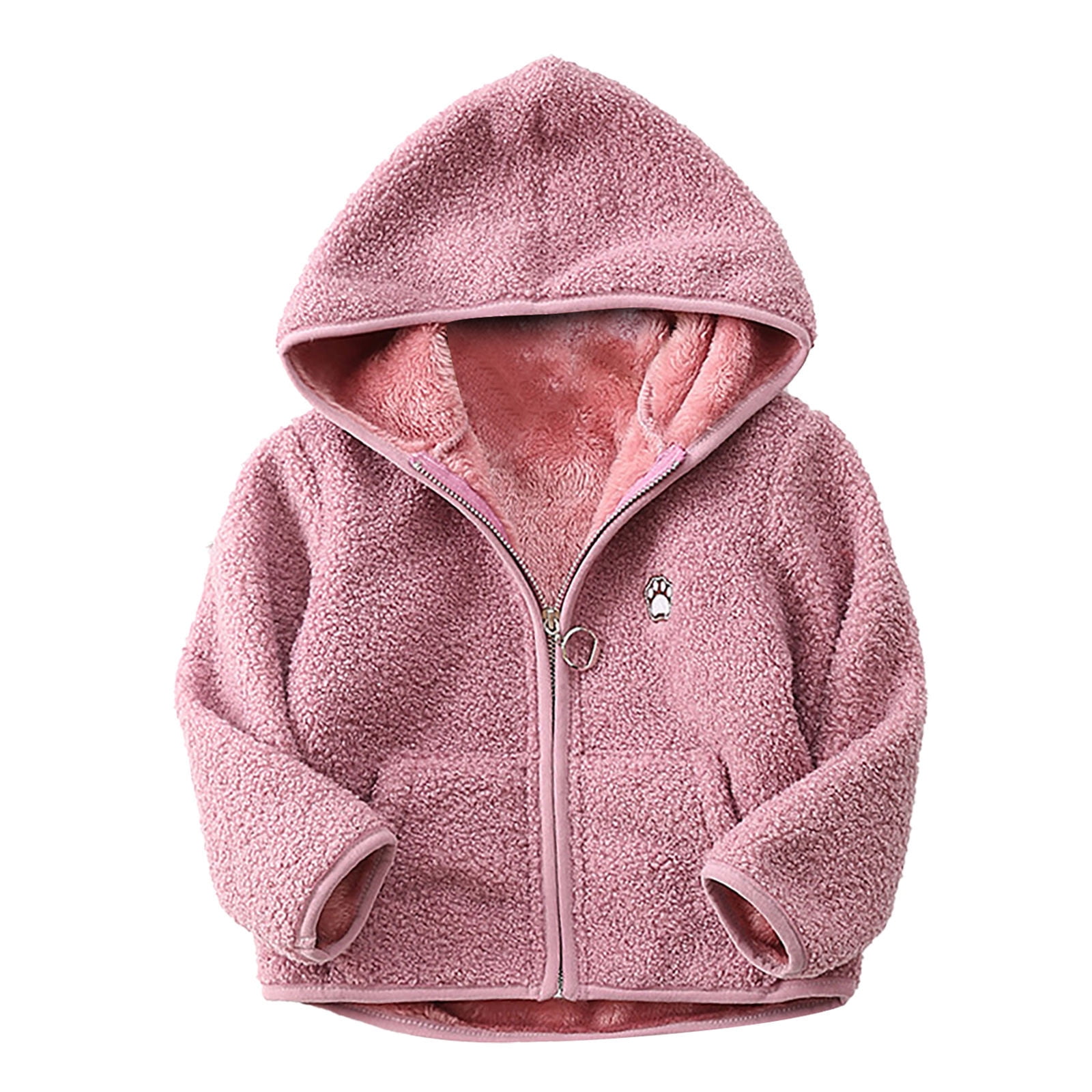 Avrntaa Toddler Fleece Jacket - Baby Girl Full Zip Lightweight Hooded ...