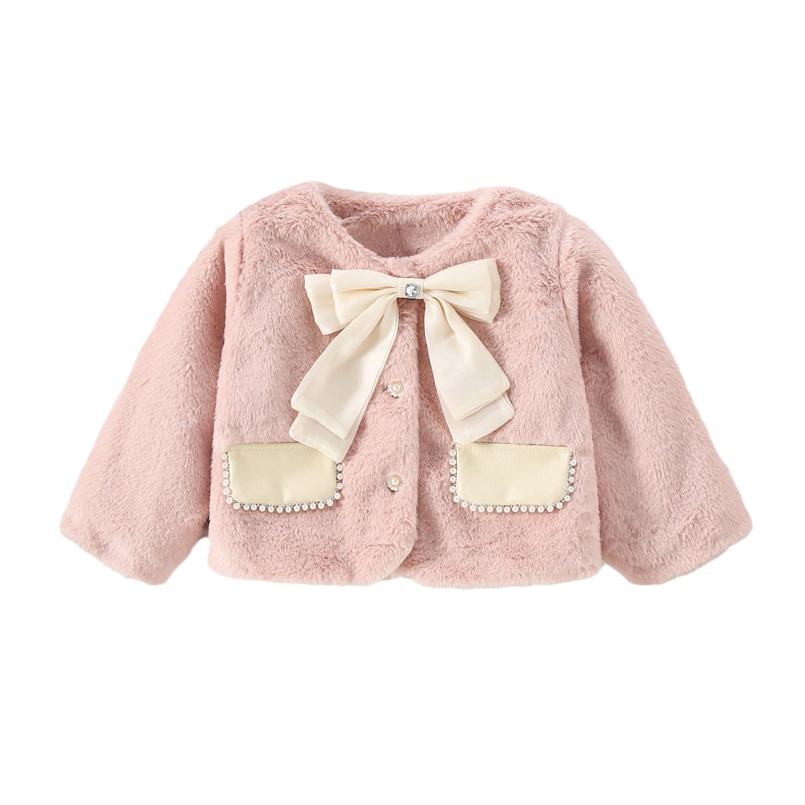 Avrntaa Toddler Girl Winter Jacket - Baby Girls Faux Fur Warm Cloak Coat Cute Furry Coats with ...