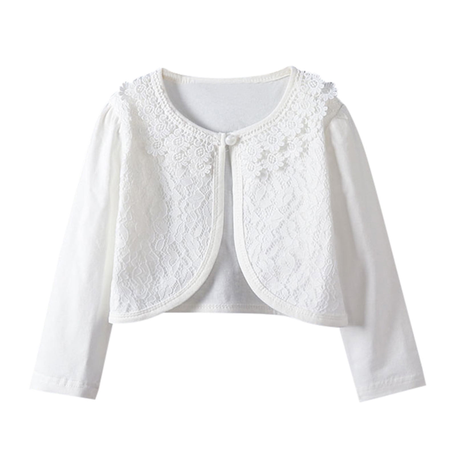 Avrntaa Toddler Girls Cardigan - Long Sleeve Bolero Shrug Lace Open ...