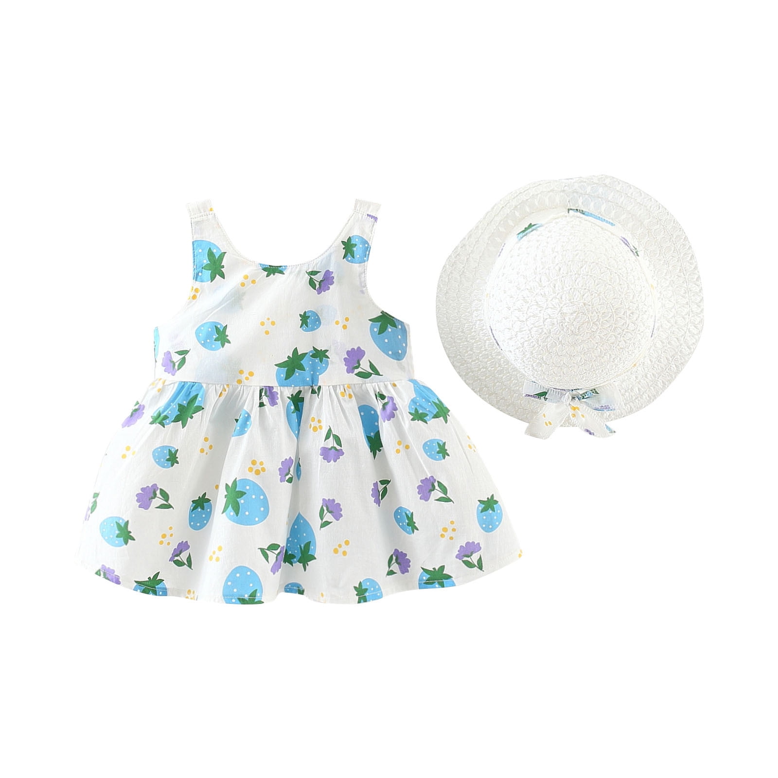 Avrntaa Toddler Girls Cute A-line Dress Floral Print Sleeveless Tank ...
