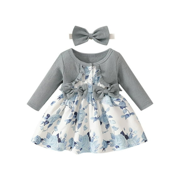 Avrntaa Toddler Girls Cute Dress Waffle Knit Patchwork A-Line Dresses ...