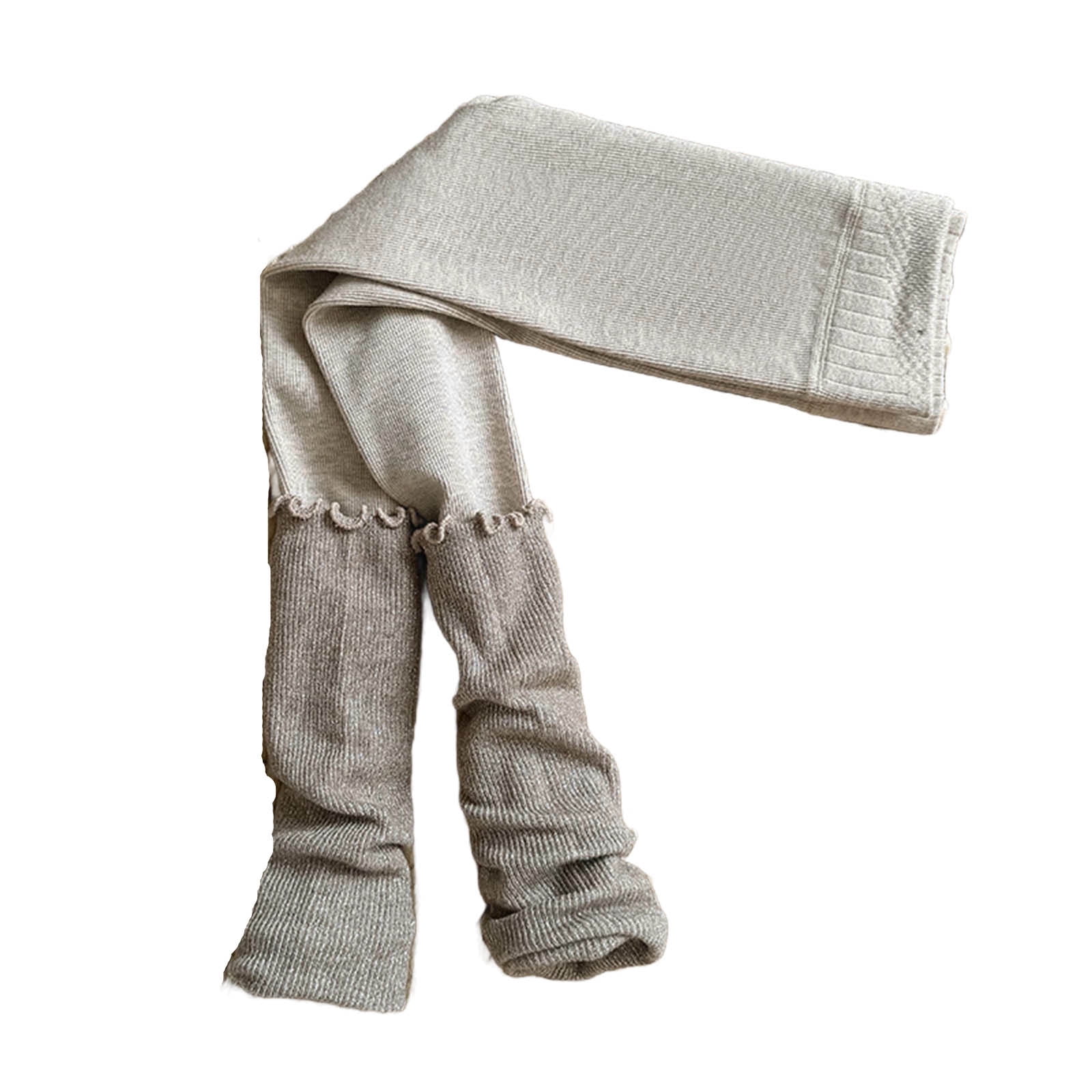 Avrntaa Toddler Girls Footless Ruffled Tights Pants Ribbed Knit ...