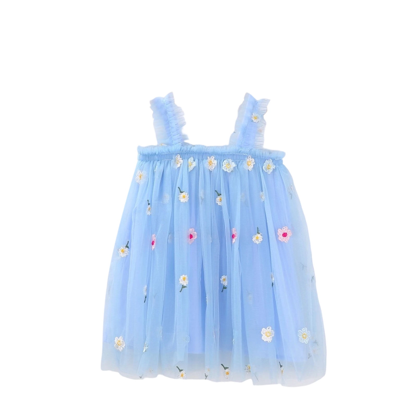 Avrntaa Toddler Girls Summer Dress Sleeveless Floral A Line Dress Tulle ...