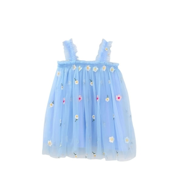 Avrntaa Toddler Girls Summer Dress Sleeveless Floral A Line Dress Tulle ...