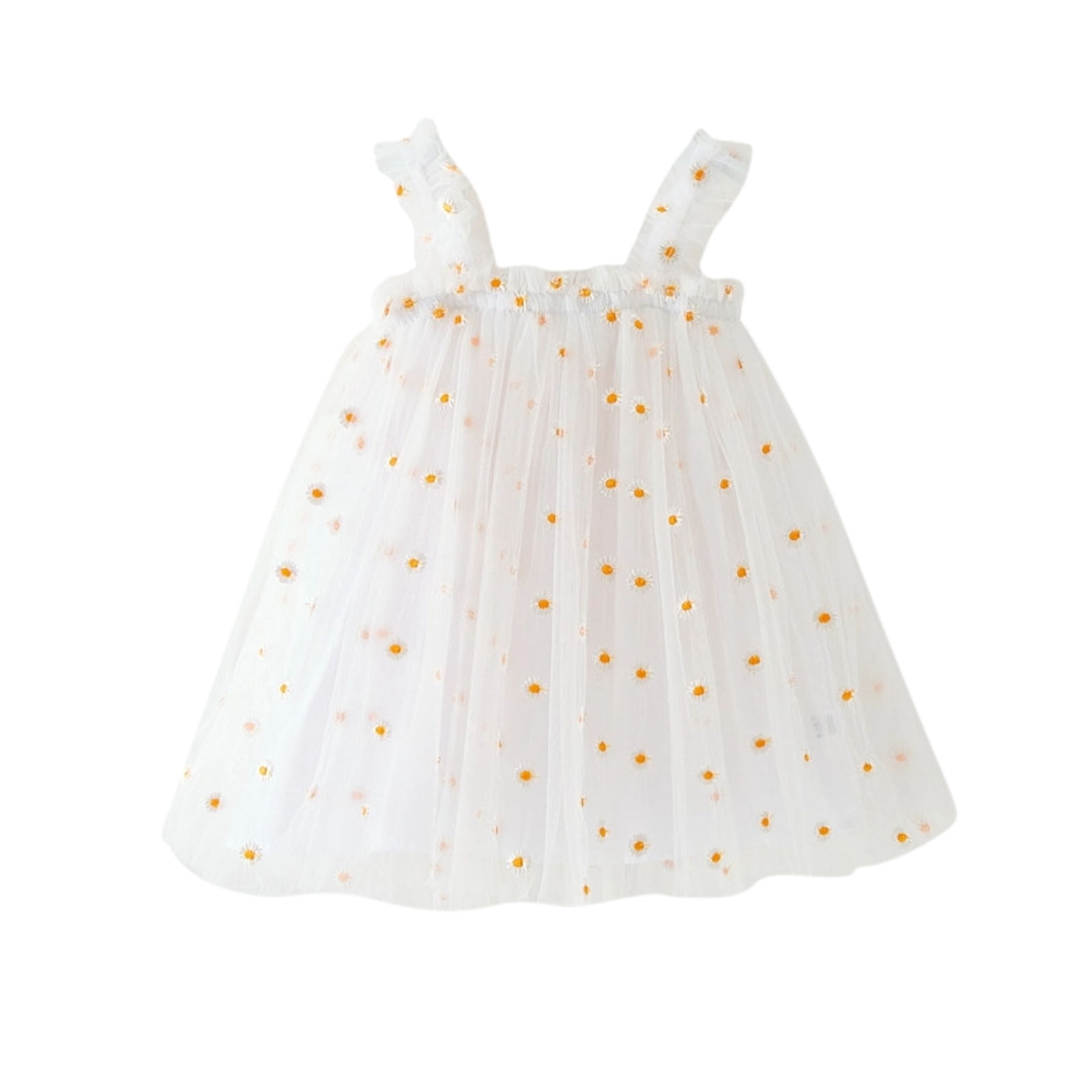 Avrntaa Toddler Girls Summer Dress Sleeveless Floral A Line Dress Tulle ...