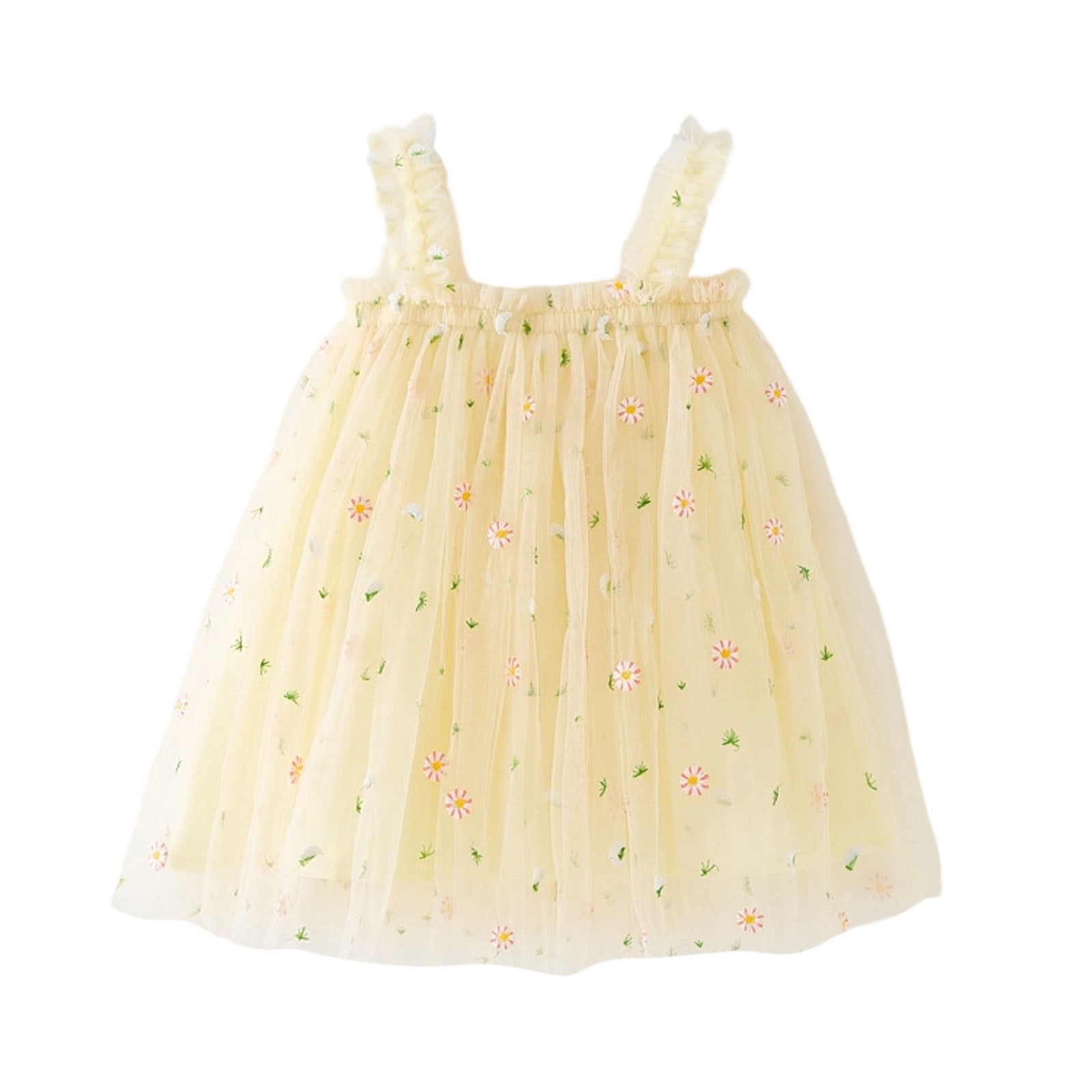 Avrntaa Toddler Girls Summer Dress Sleeveless Floral A Line Dress Tulle ...