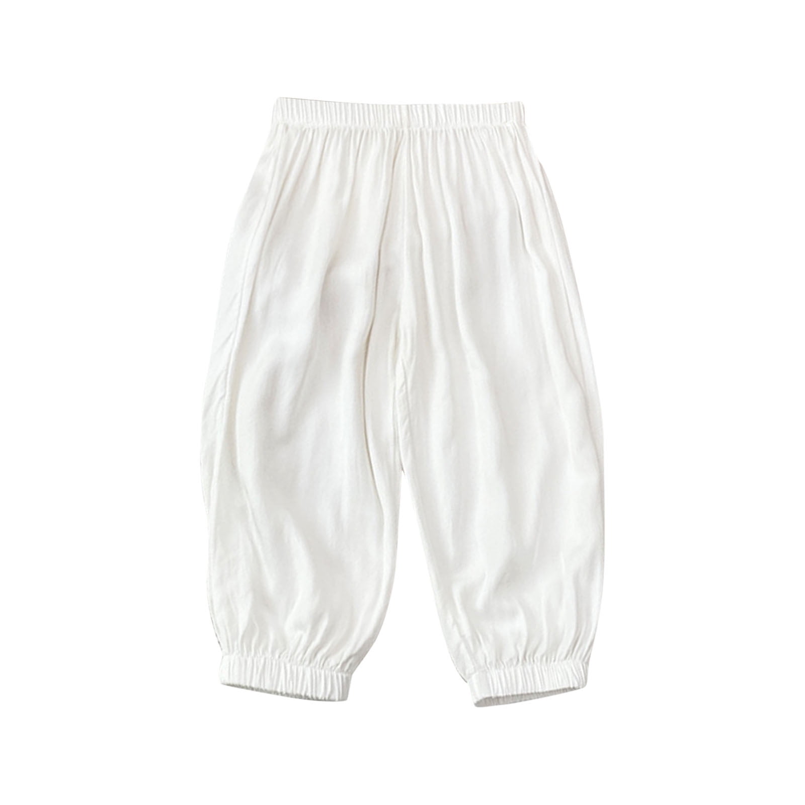 Avrntaa Toddler Kids Summer Pants Elastic Waist Long Pants Baggy Harem ...