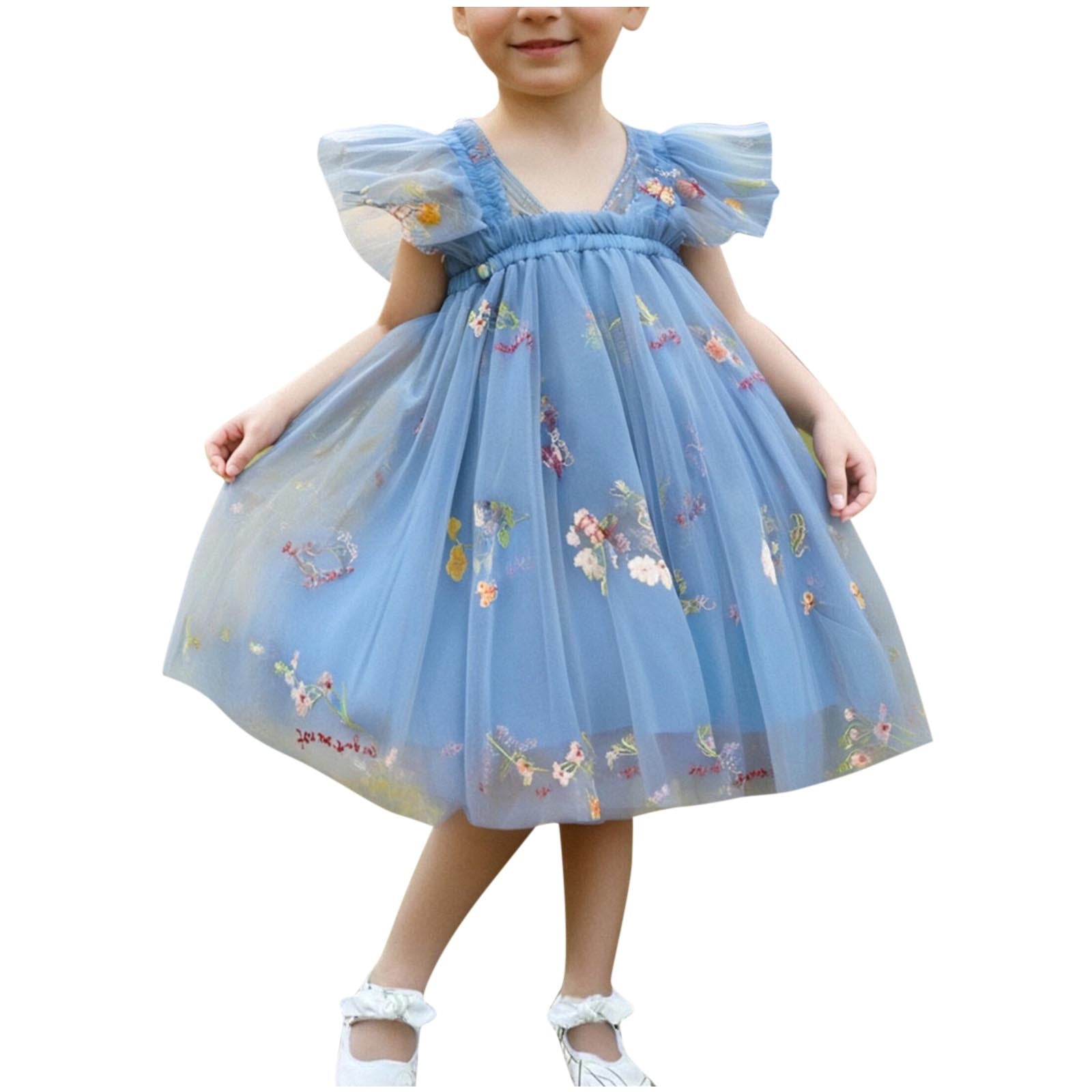 Avrntaa Tulle Dress for Baby Girl Casual Flower Embroidery Dresses Cute ...