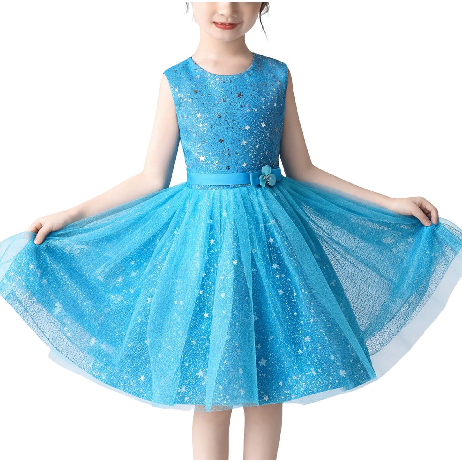 Avrntaa Tulle Princess Dresses for Girls Sequin Sparky Tutu Dress ...