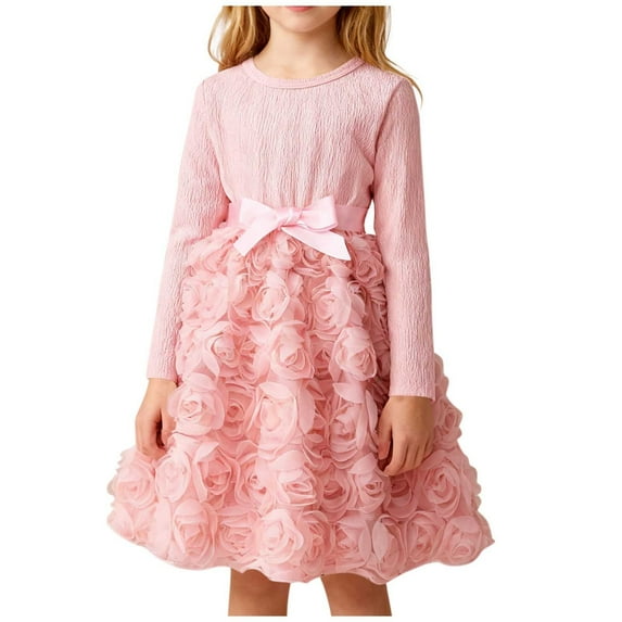 Avrntaa Tutu Dress for Toddler Girls Long Sleeve Textured Princess ...