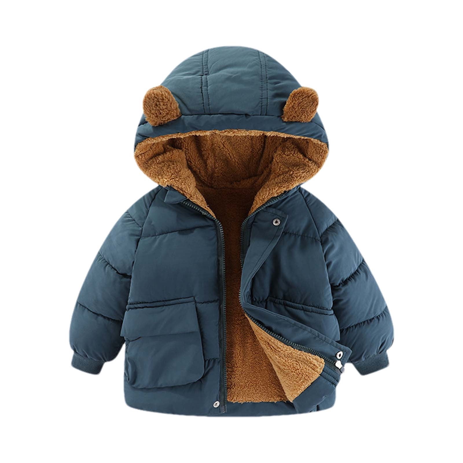 Avrntaa Winter Jacket for Boys Girls Cute Bear Ear Hoodie Long Sleeve ...