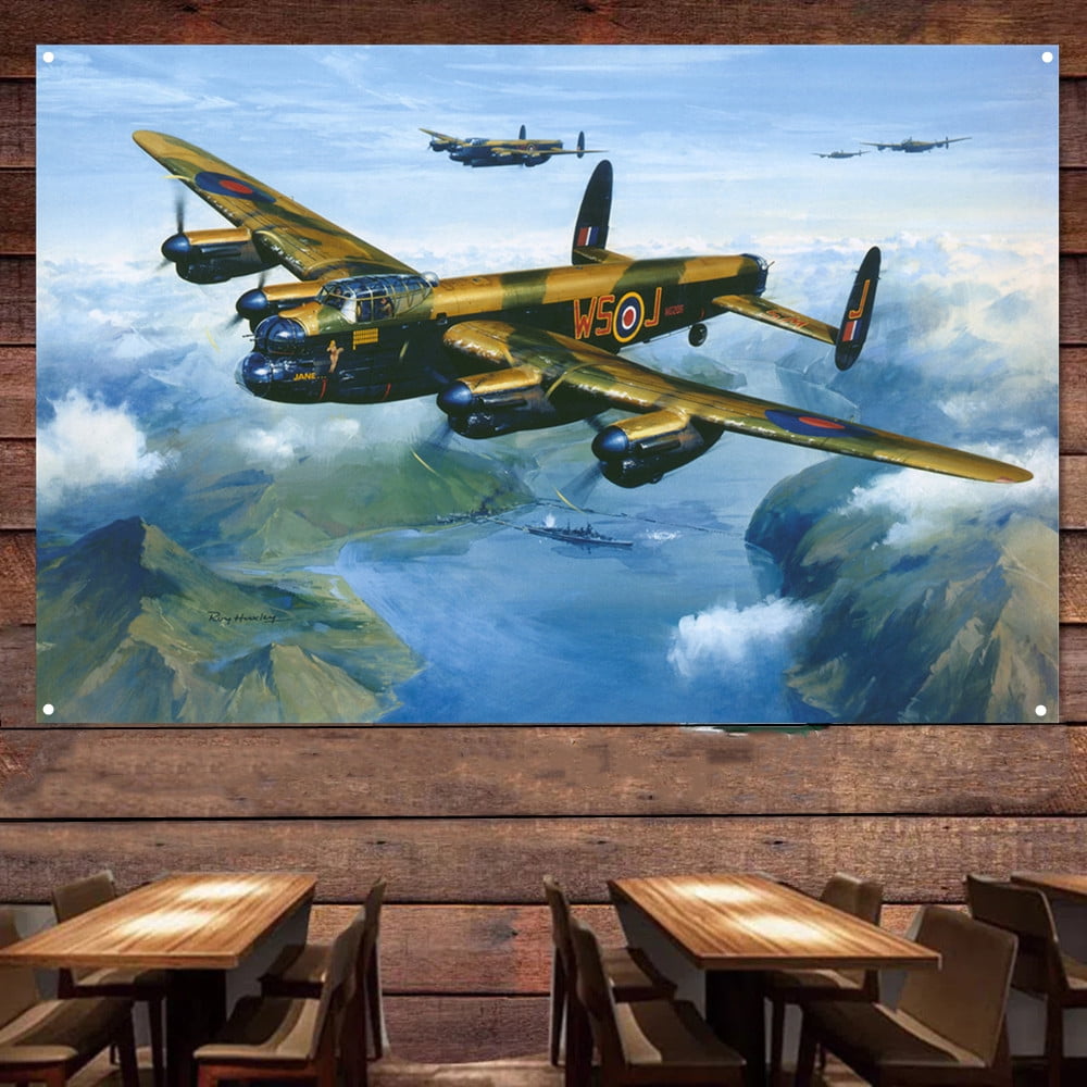 Avro Lancaster B.I III Fighter Picture Wall Flag, Wall Art Wall Decor ...
