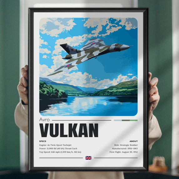 Avro Vulcan Bomber Print: Cold War Raf Aircraft Aviation Art UNFRAMED ...