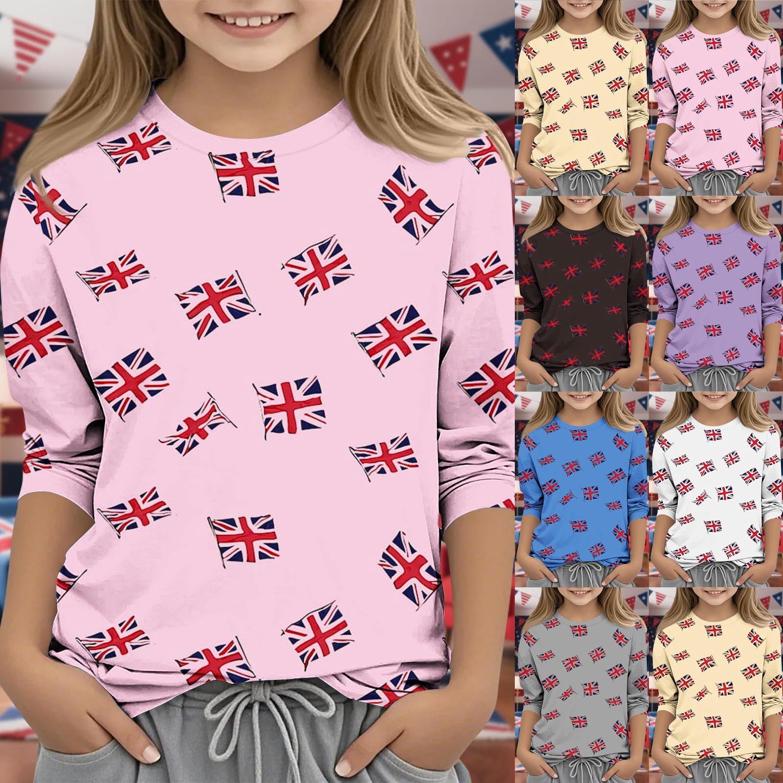 Avtoify 3/4 Sleeve Print Round Neck Summer Short Sleeve Shirts for ...