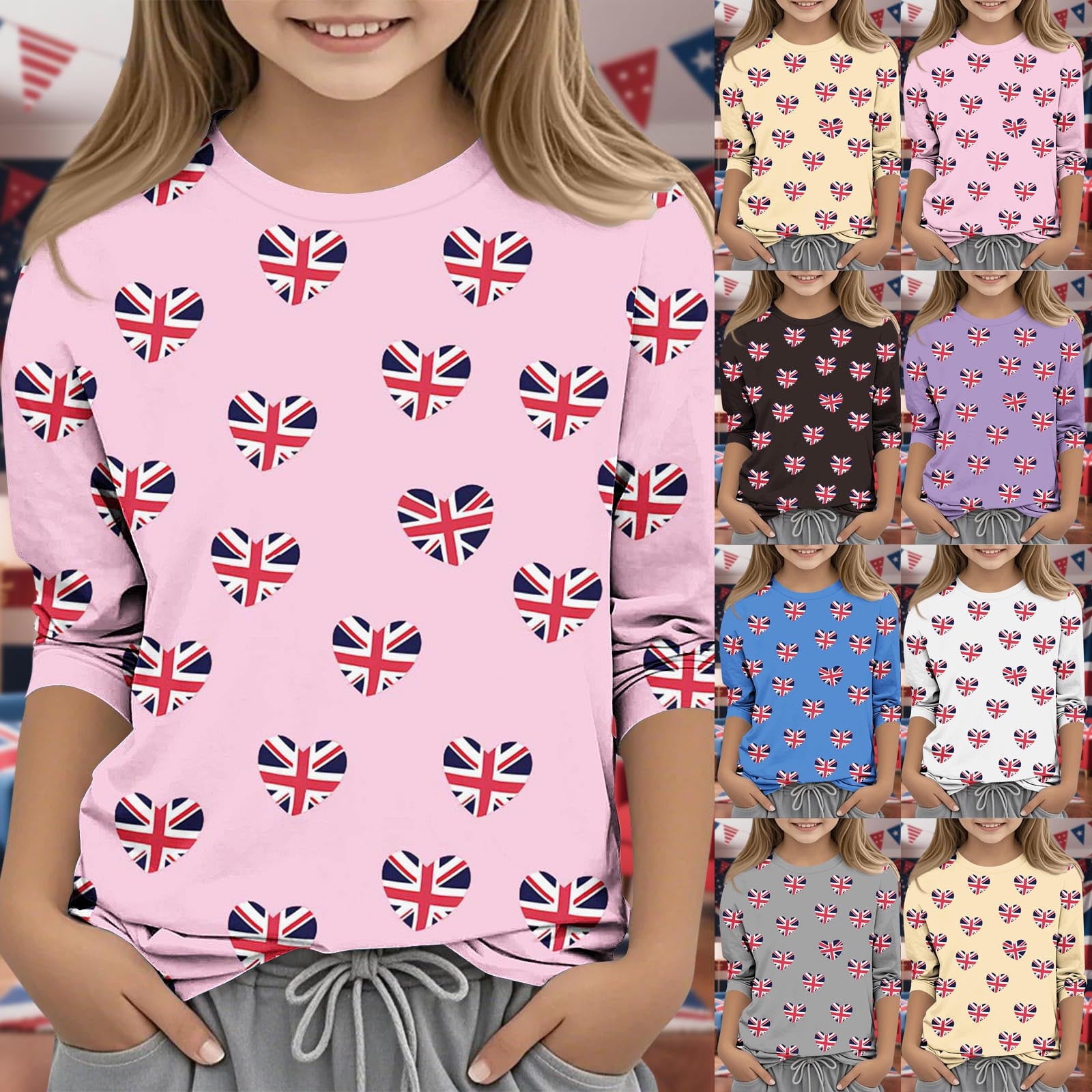 Avtoify 3/4 Sleeve Print Round Neck Summer Short Sleeve Shirts for ...