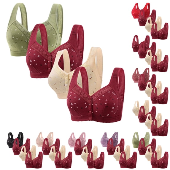 Avtoify 4PC Women's Plus Size Wireless Push-Up Comfortable Breathable ...