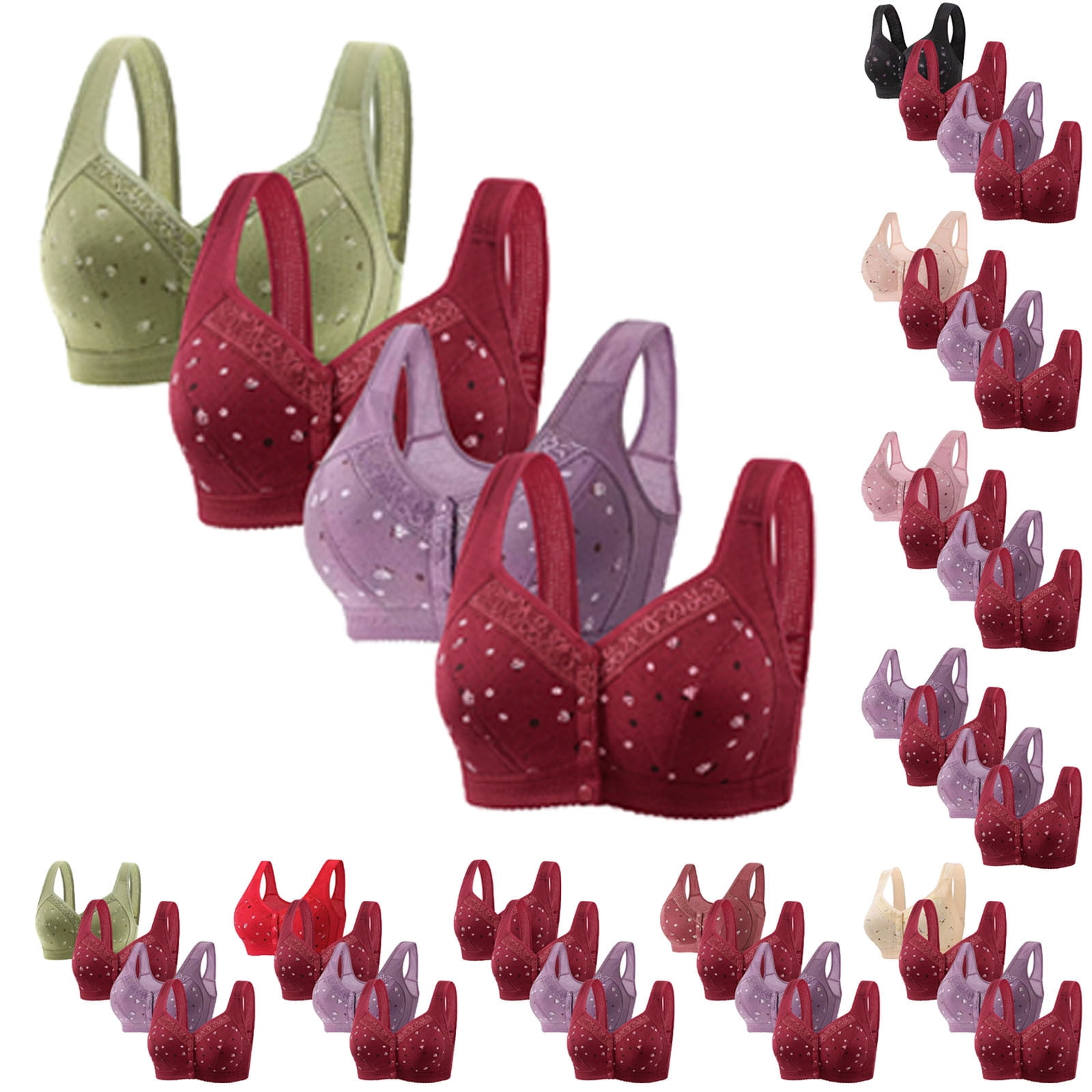 Avtoify 4PC Women's Plus Size Wireless Push-Up Comfortable Breathable ...